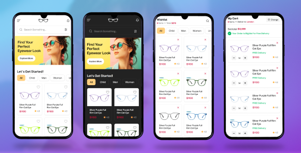 LensMart - Eye Glasses Store Mobile App Template (Bootstrap + PWA) by DexignZone