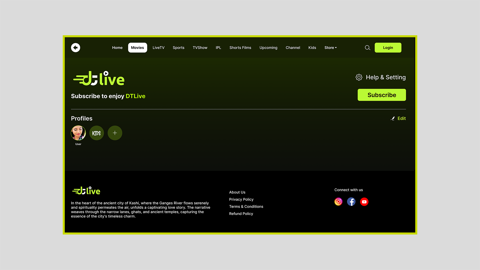 DTLive: Movie, TV Show, OTT, Live TV, Streaming Flutter App (Android ...