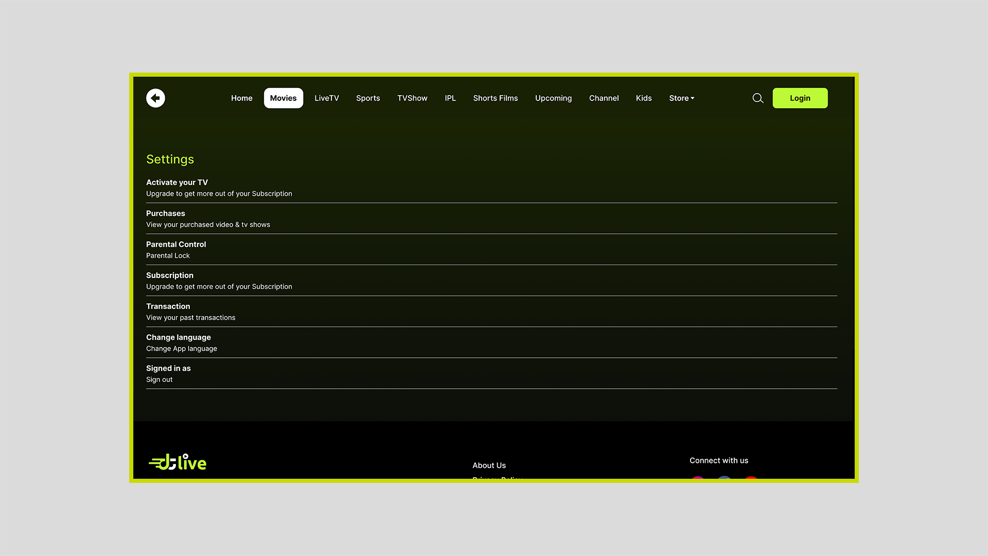 DTLive: Movie, TV Show, OTT, Live TV, Streaming Flutter App (Android ...