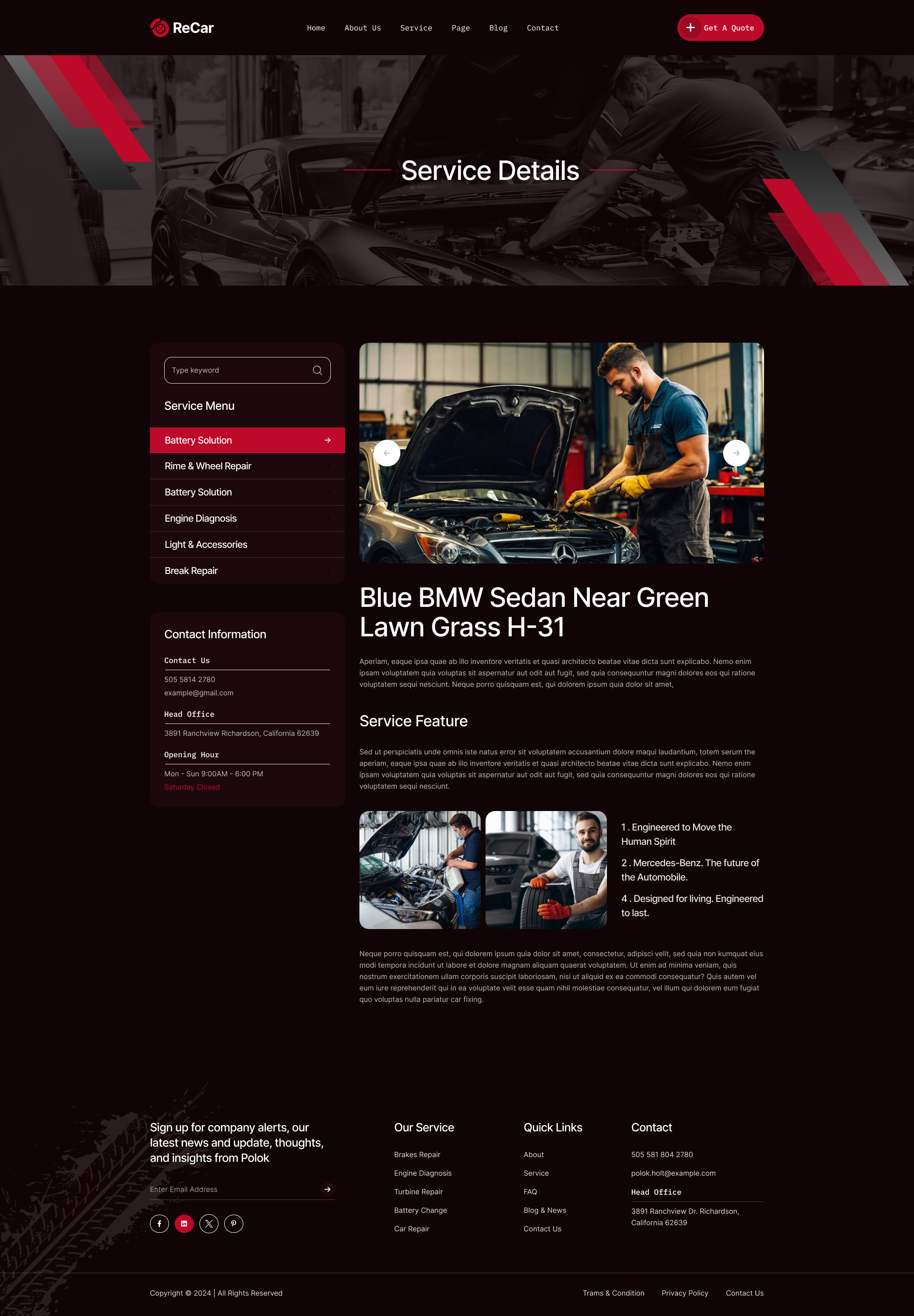 Recar - Car Repair & Auto Services Figma Template by Mugli | ThemeForest