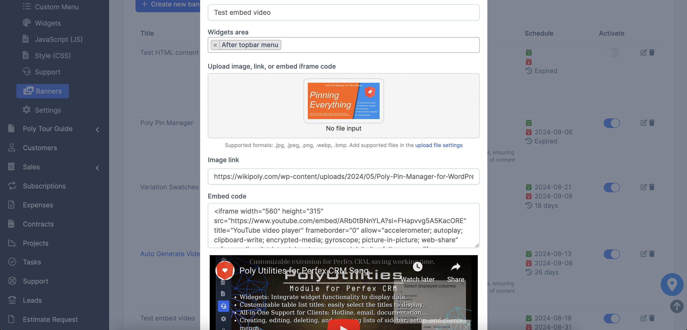 PolyUtilities for Perfex CRM: Quick Access Menu, Custom JS, CSS, and More by polyxgo