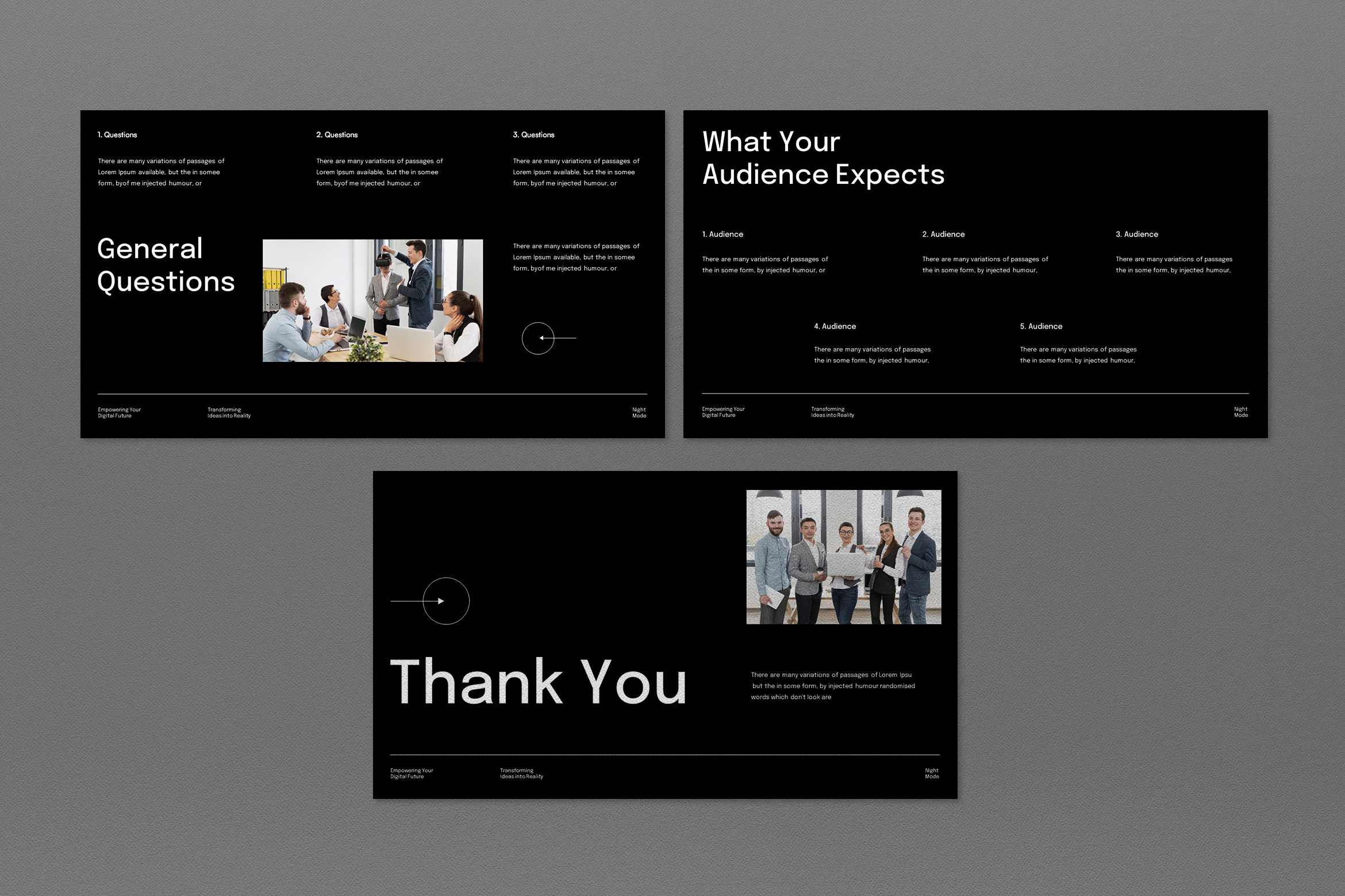 Black Minimalist Project Management Google Slide, Presentation Templates