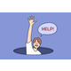 Man Fallen Into Hole Screams for Help and Raises, Vectors | GraphicRiver