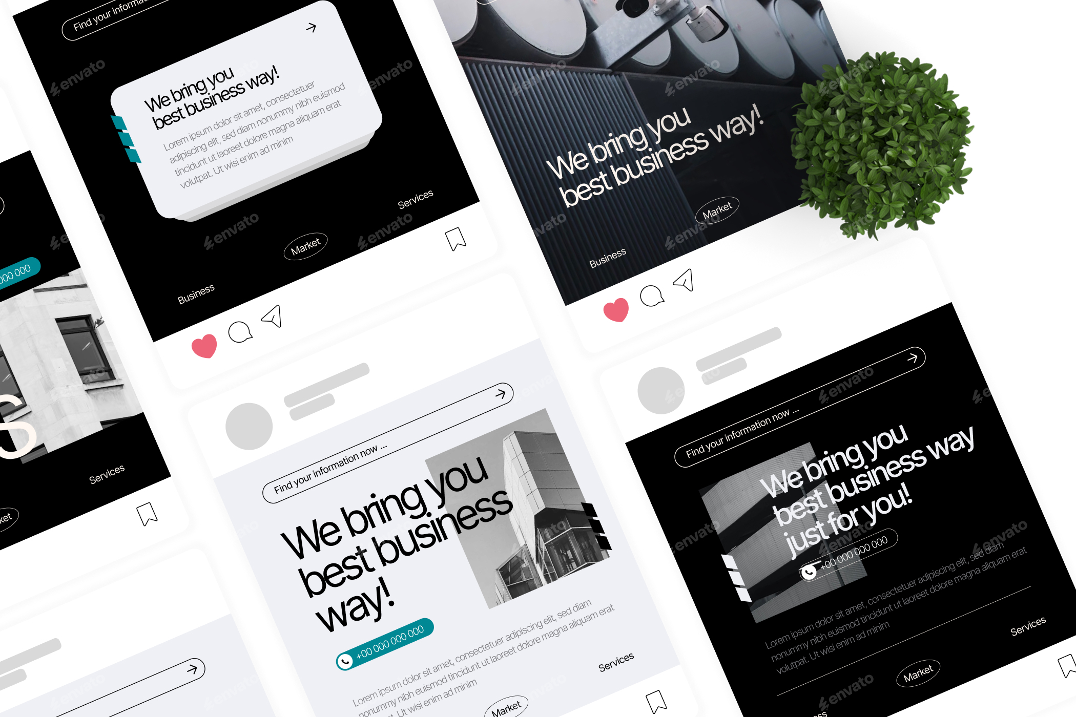 Business Services - Instagram Post, Web Elements | GraphicRiver