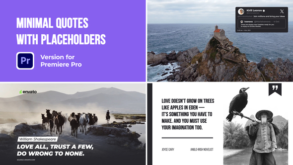 Minimal Quotes with Placeholders, Premiere Pro Templates | VideoHive