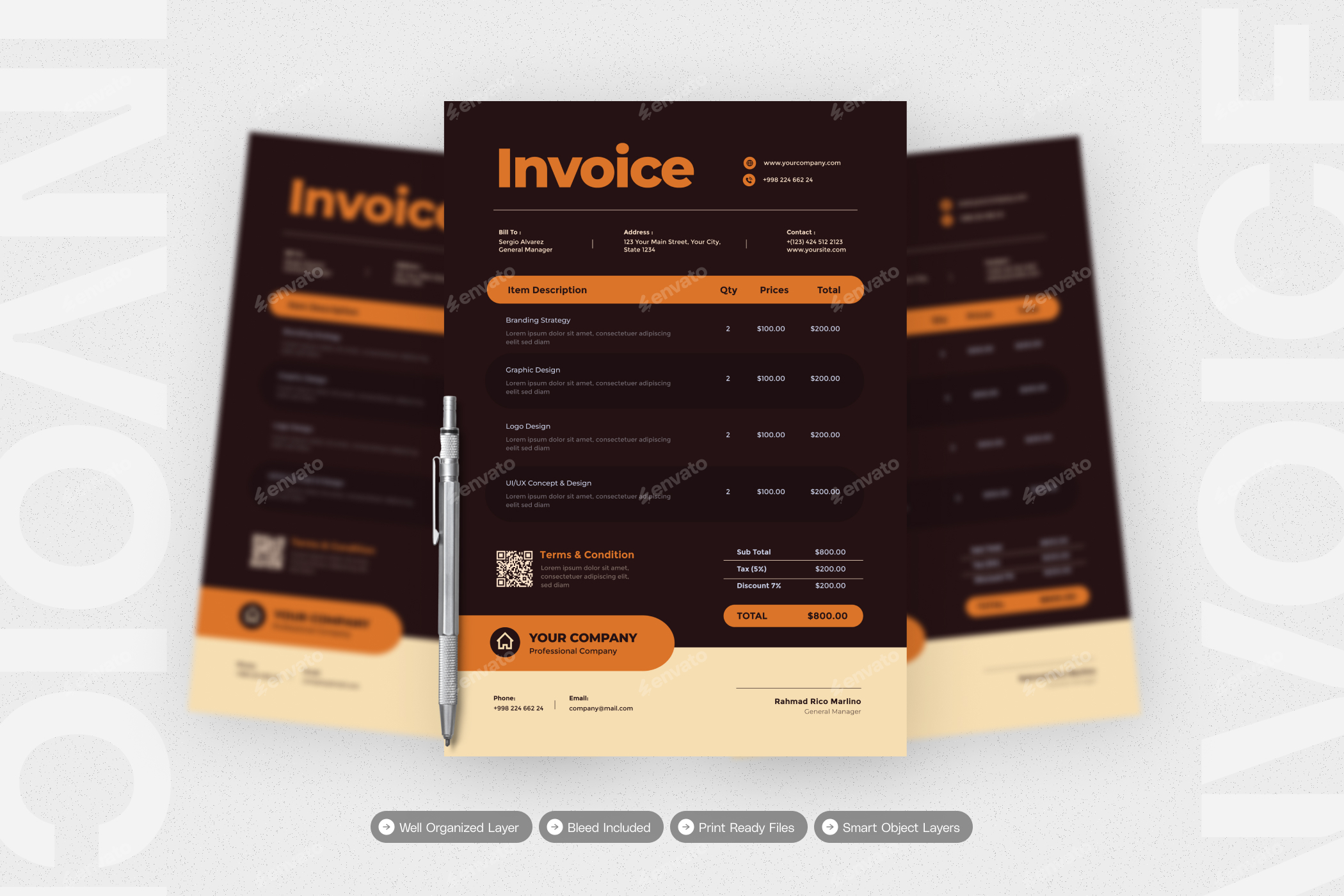 Brown Effect - Invoice, Print Templates | GraphicRiver