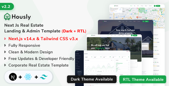 Hously - React Next.js Real Estate Landing & Admin Dashboard Template ...