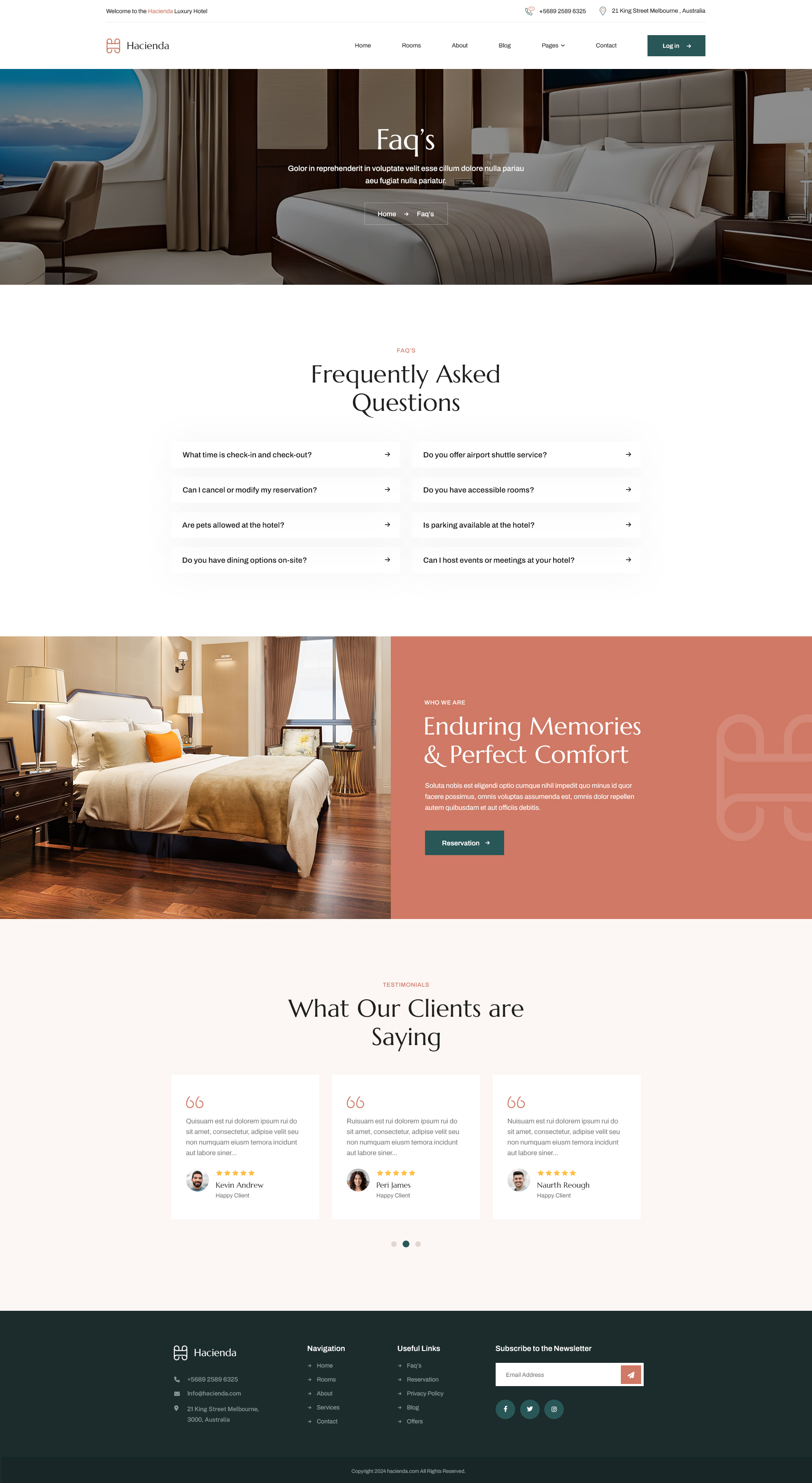 Hacienda | Hotel & Resort Website PSD Template by designingmedia ...