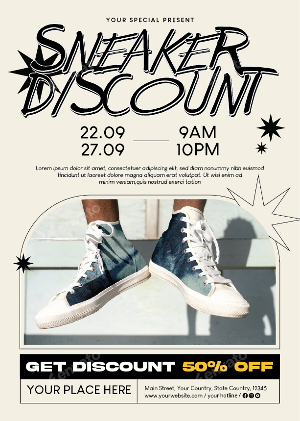 Sneaker Sale Flyer, Print Templates | GraphicRiver