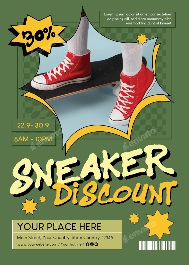 Sneaker Sale Flyer, Print Templates | GraphicRiver