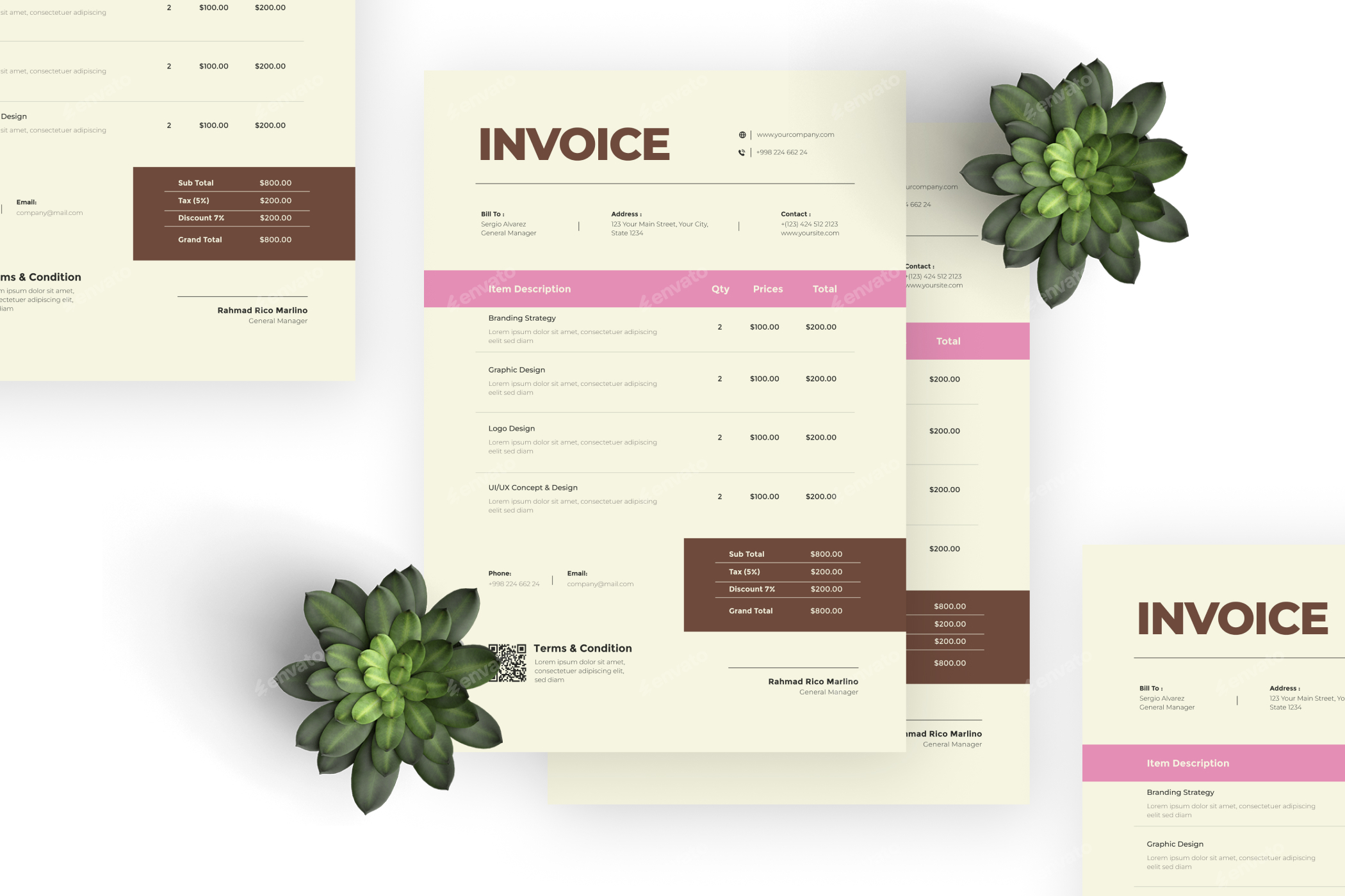 Strawberry Cone - Invoice, Print Templates | GraphicRiver