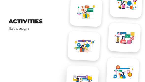 Activities - Flat Design, After Effects Project Files | VideoHive