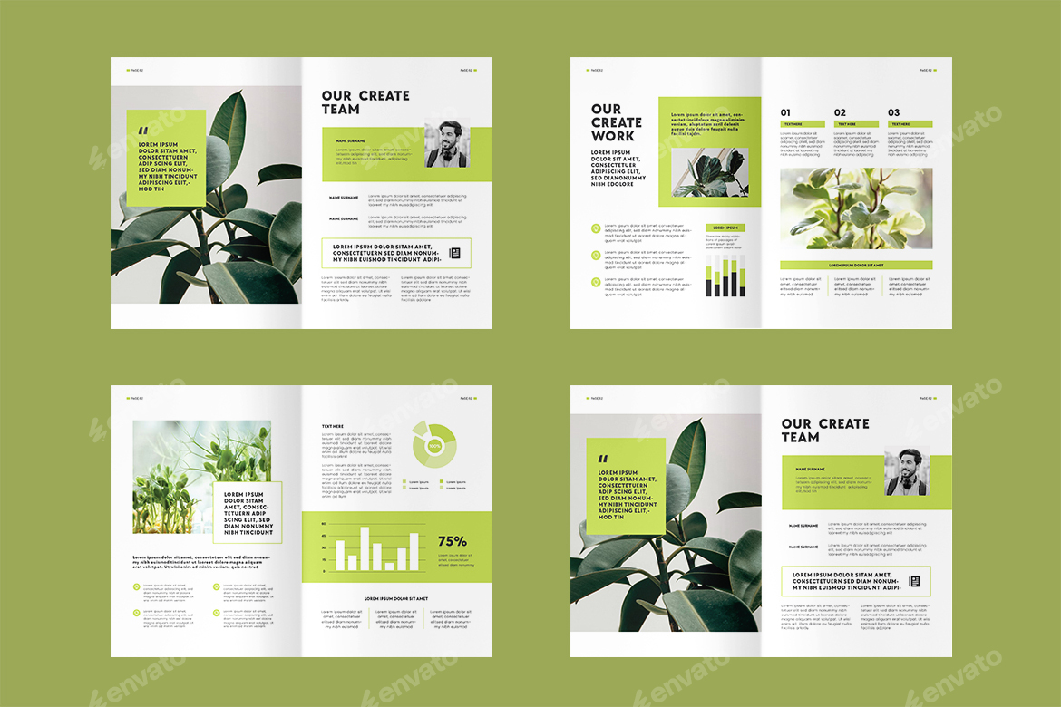 Green Company Profile, Print Templates | GraphicRiver