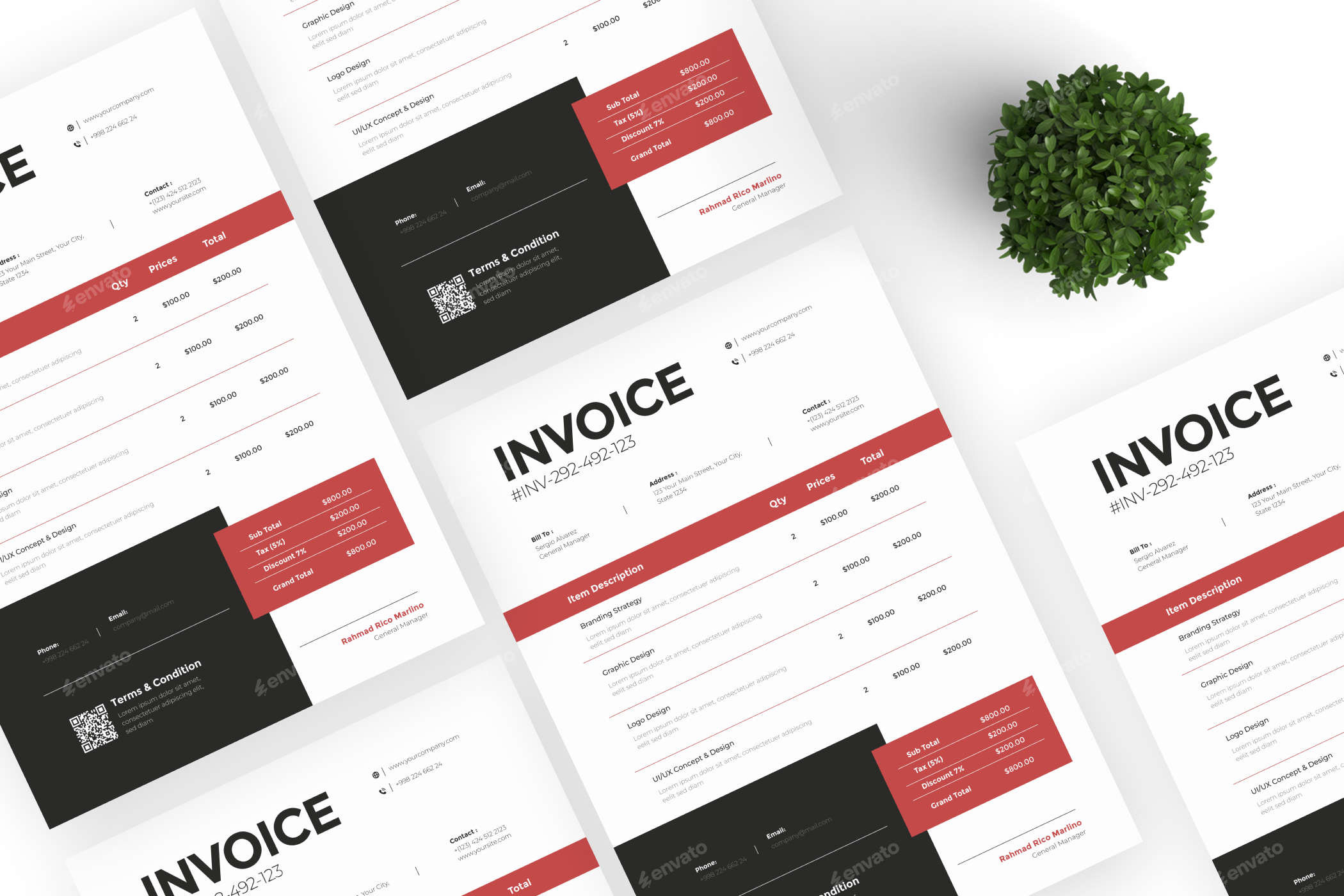 Red Dark - Invoice, Print Templates | GraphicRiver