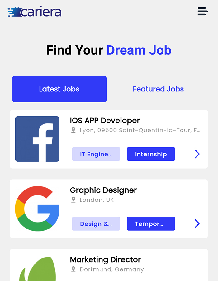 Cariera - WP Job Manager Flutter App by gnodesign | CodeCanyon