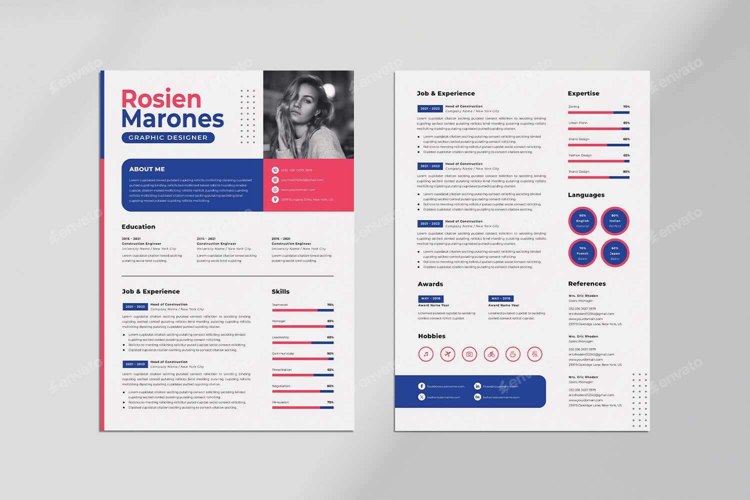 Resume Word Template, Print Templates | GraphicRiver