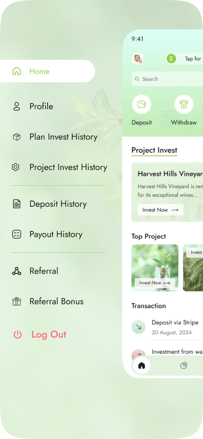 Agriwealth - Agricultural HYIP Investment Mobile App Figma Template by binary-vines