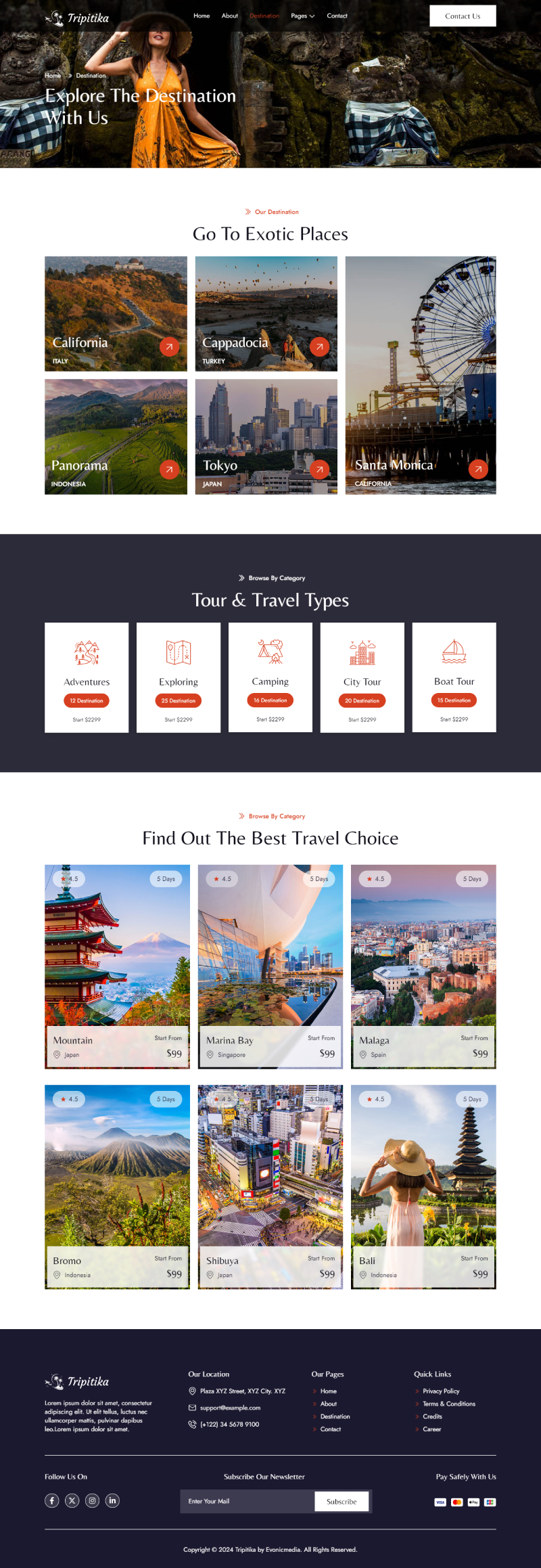Tripitika – Tourism & Travel Agency Elementor Template Kit by Evonicmedia