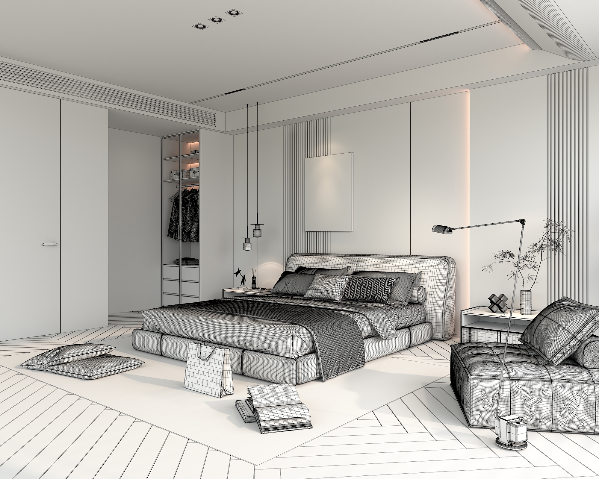 Modern Bedroom Scene 41 by nhattuankts | 3DOcean