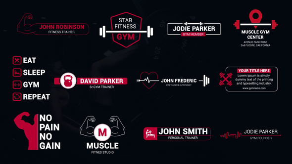 Gym & Fitness Titles, After Effects Project Files | VideoHive