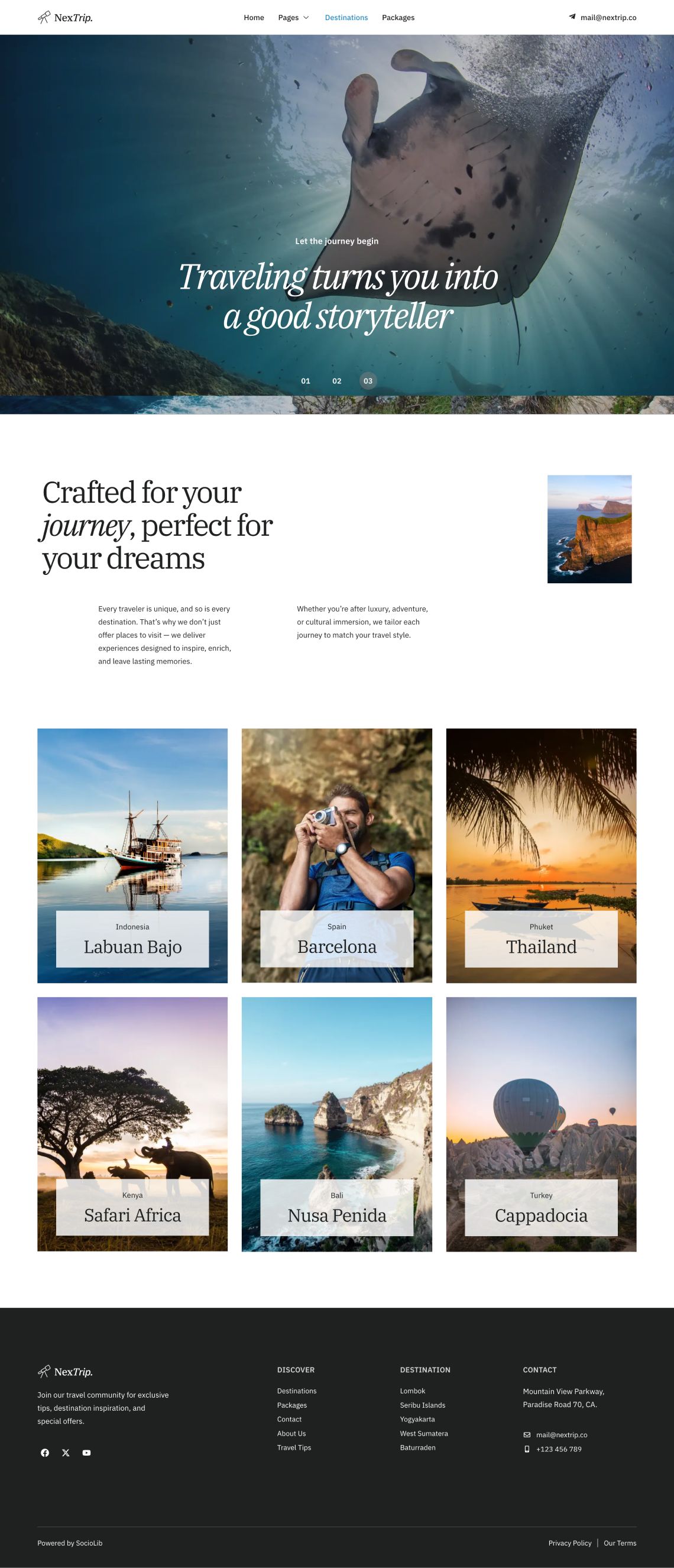 NexTrip - Travel Guide & Agency Elementor Template Kit by sociolib