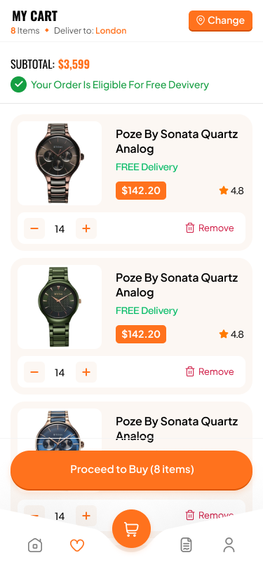 FastClock - React Native CLI eCommerce Mobile App Template by DexignZone