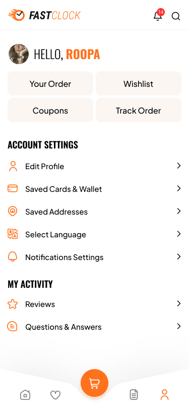 FastClock - React Native CLI eCommerce Mobile App Template by DexignZone