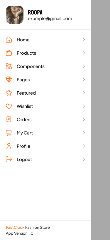 FastClock - React Native CLI eCommerce Mobile App Template by DexignZone