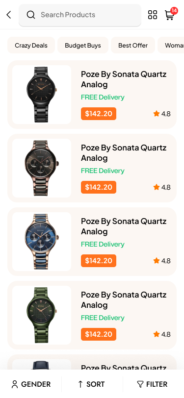 FastClock - React Native CLI eCommerce Mobile App Template by DexignZone