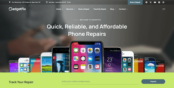 Gadgetfix - Phone and Gadget Repair Service Website Template by designesia