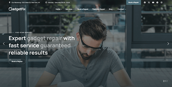 Gadgetfix - Phone and Gadget Repair Service Website Template by designesia