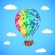 Rainbow Colors Abstract Triangles Flying Balloon, Vectors | GraphicRiver