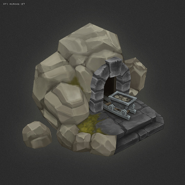 Low Poly RTS Human Mine by BITGEM | 3DOcean