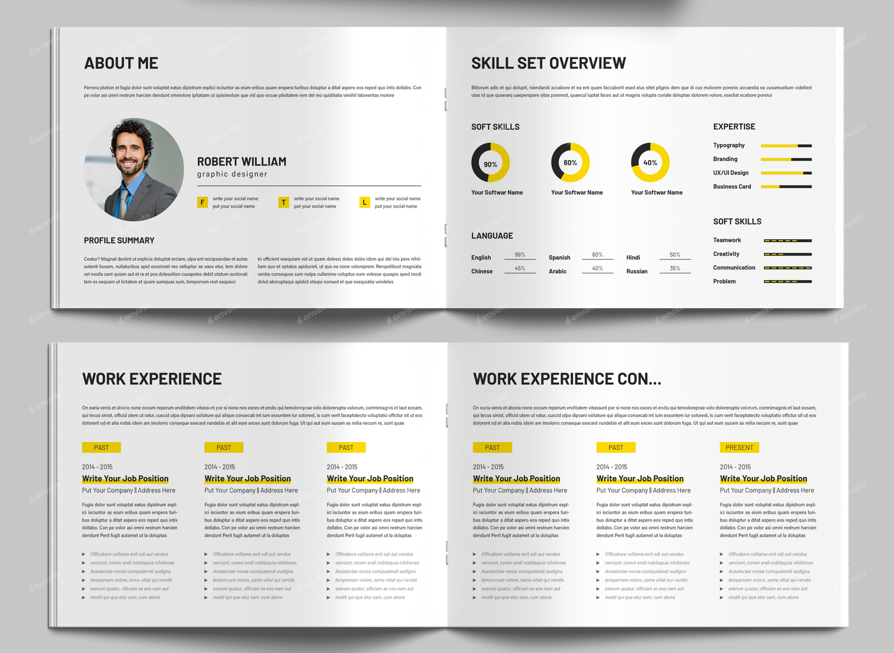 Resume Booklet Design Layout, Print Templates | GraphicRiver