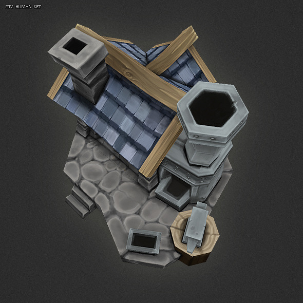 Low Poly RTS Human Building Set by BITGEM | 3DOcean