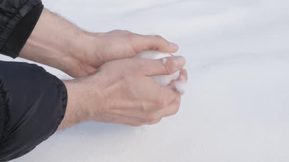 Shaping snow for joy slow motion 1920X1080p FullHD footage - Snowball ...