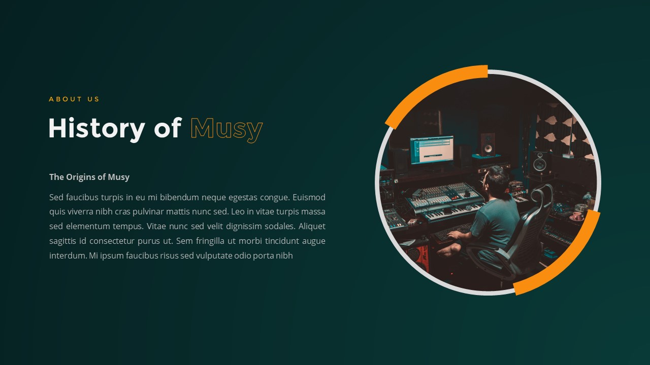 Musy - Music Recording Studio PowerPoint Template, Presentation Templates