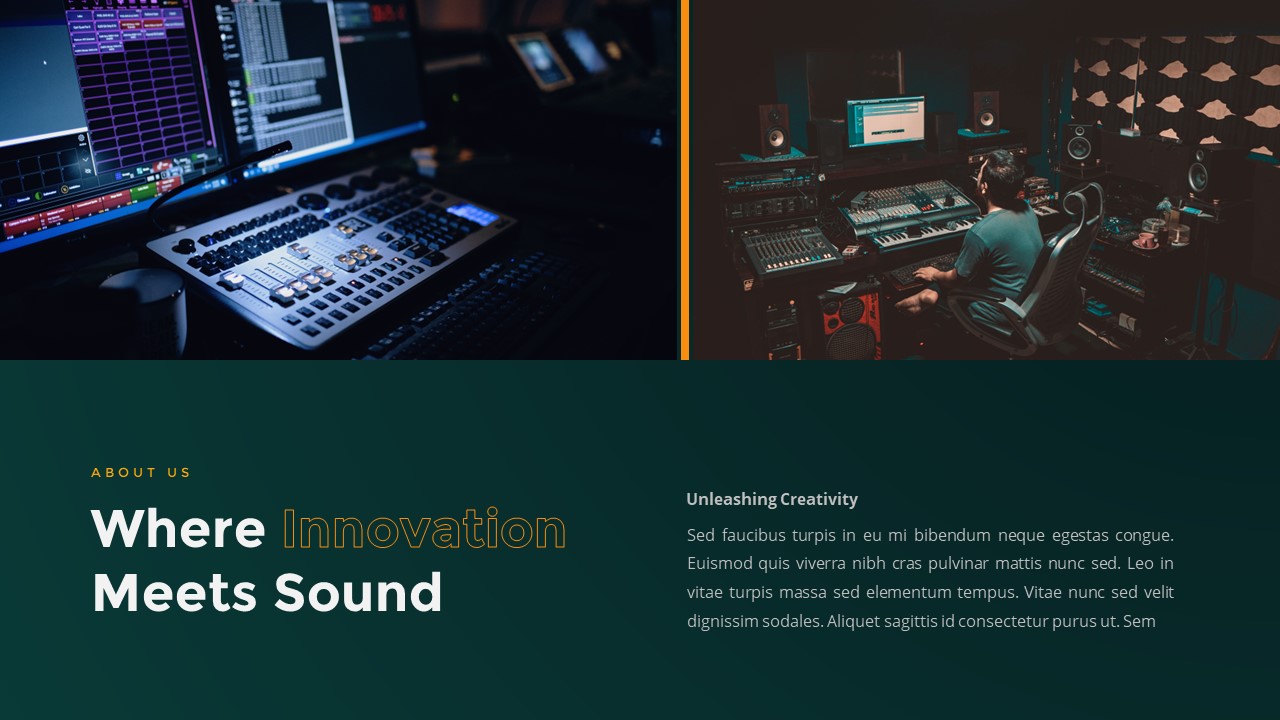 Musy - Music Recording Studio PowerPoint Template, Presentation Templates