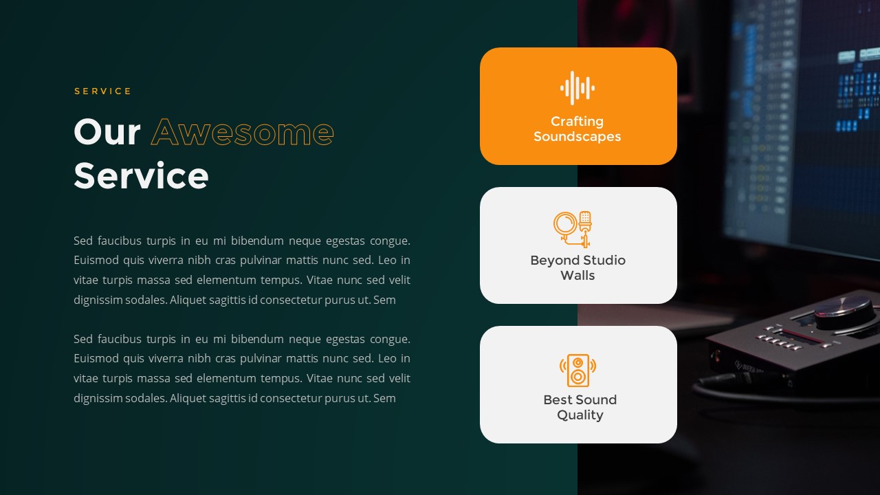 Musy - Music Recording Studio PowerPoint Template, Presentation Templates