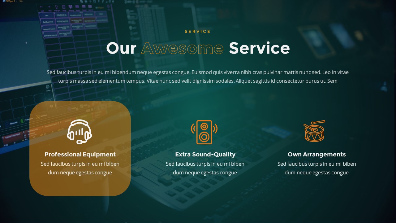 Musy - Music Recording Studio PowerPoint Template, Presentation Templates