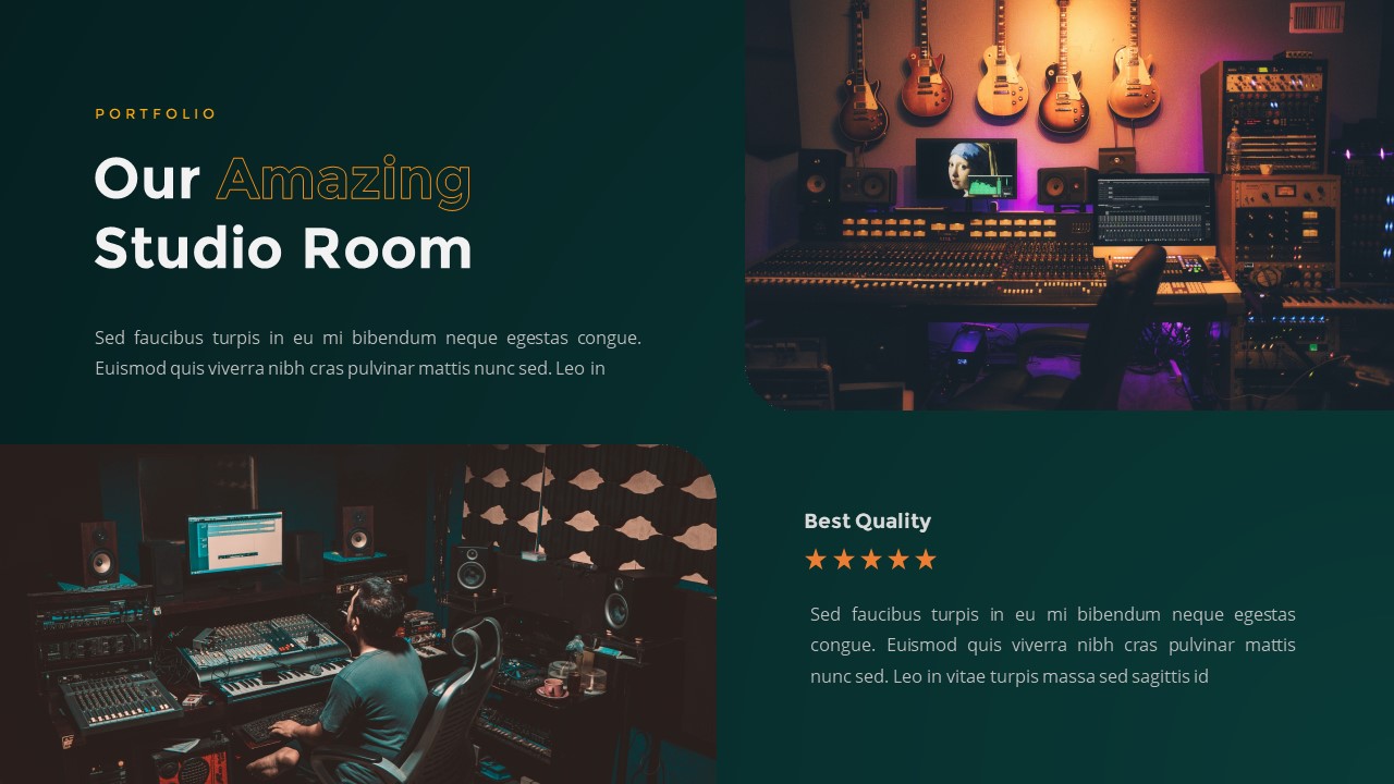 Musy - Music Recording Studio PowerPoint Template, Presentation Templates