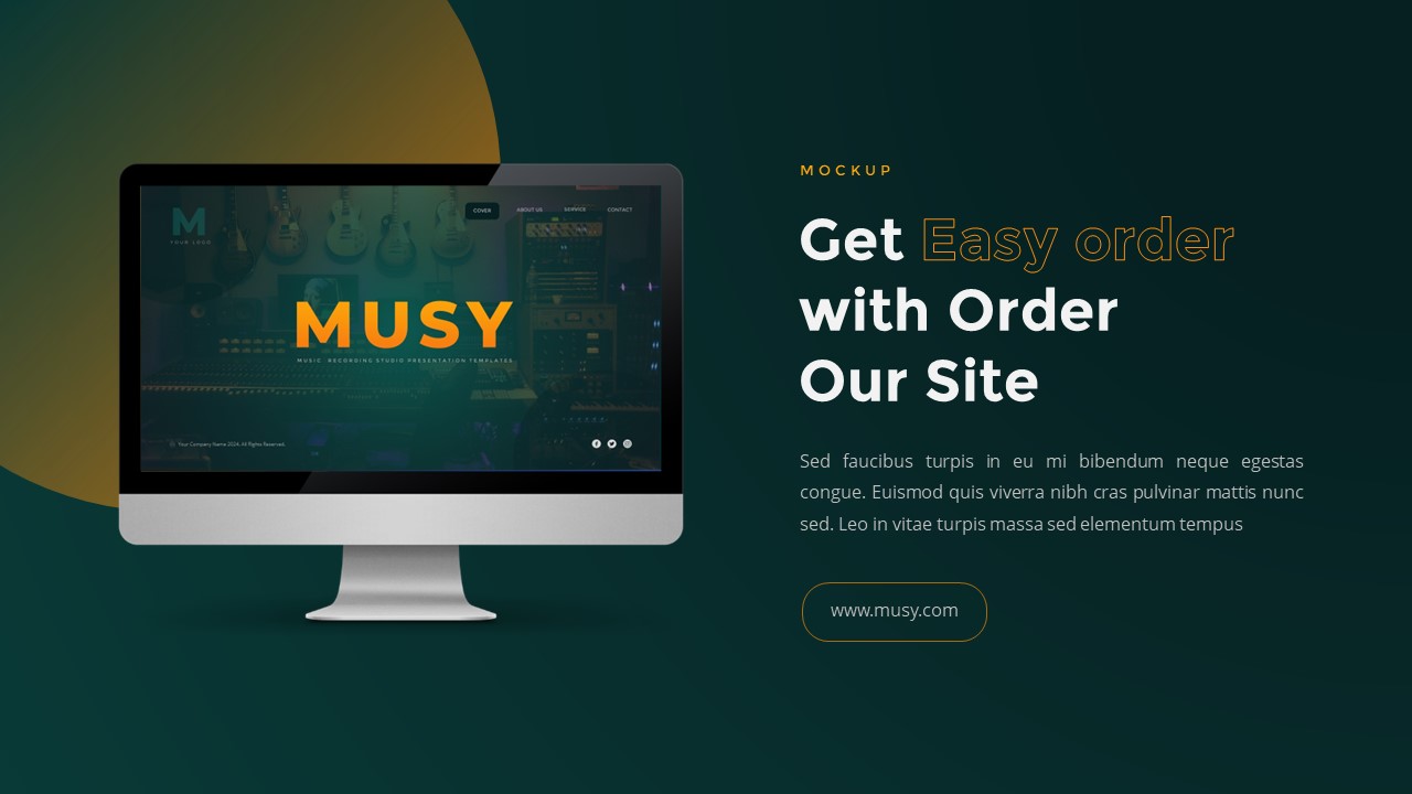 Musy - Music Recording Studio PowerPoint Template, Presentation Templates