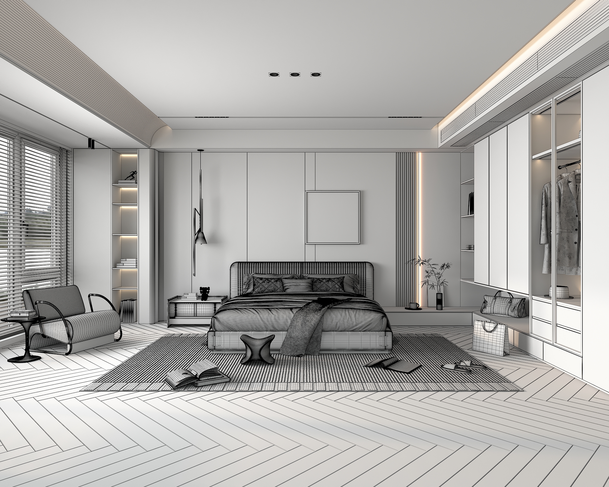 Modern Bedroom Scene 42 by nhattuankts | 3DOcean