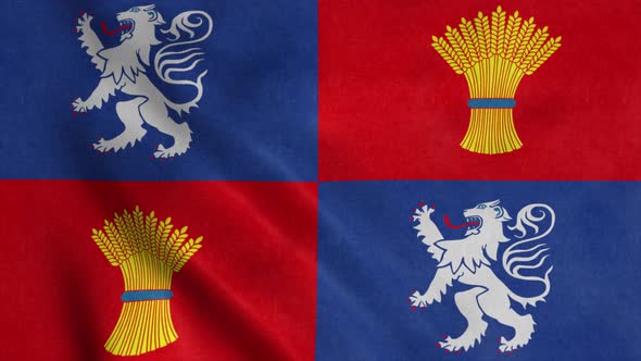 Gascogne Flag France Waving in the Wind Background, Motion Graphics