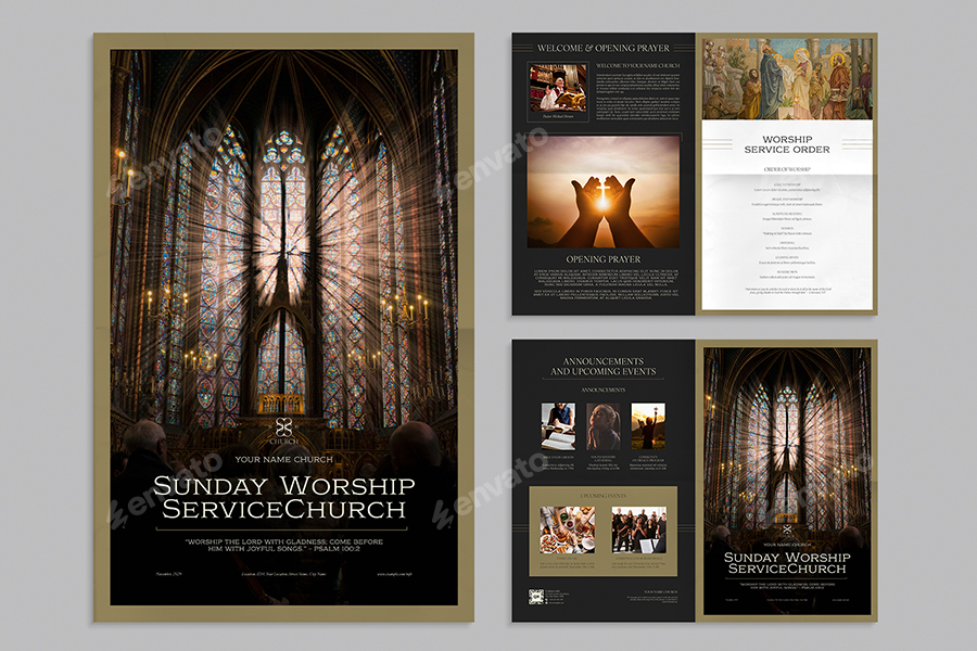 Church Service Program Template, Print Templates | GraphicRiver