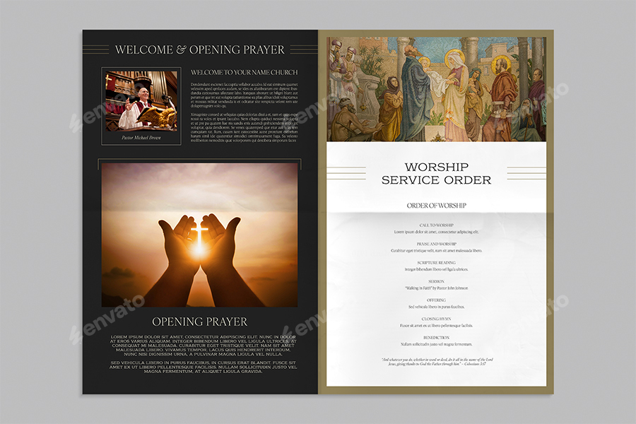 Church Service Program Template, Print Templates | GraphicRiver