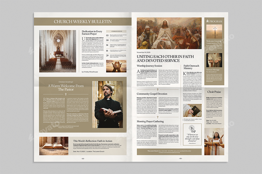 Church Bulletin Template, Print Templates | GraphicRiver