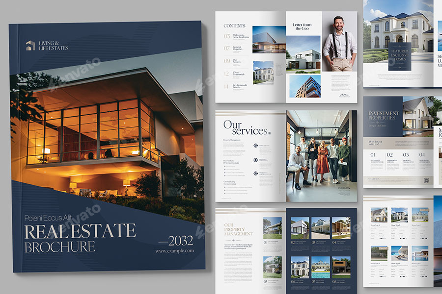 Real Estate Brochure Template, Print Templates | GraphicRiver