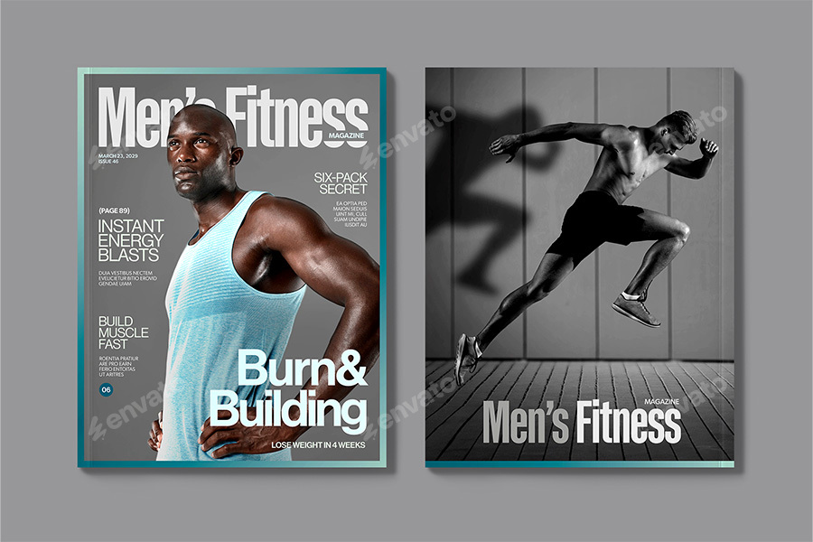 Mens Fitness Magazine Template, Print Templates | GraphicRiver