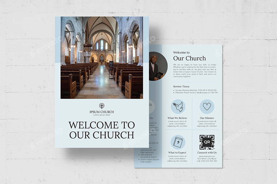 Church Welcome Card Template, Print Templates | GraphicRiver